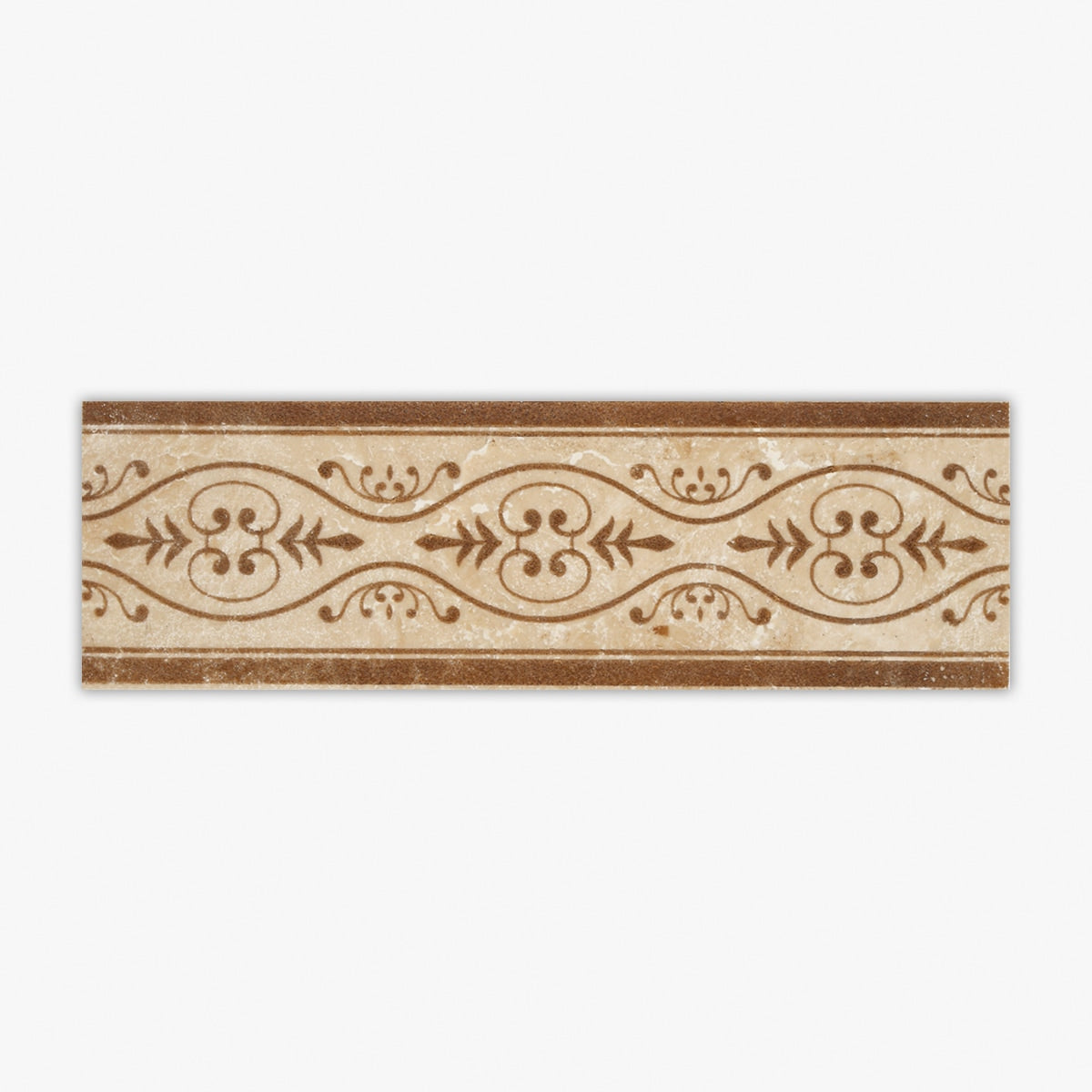 Ivory Honed Dark Brown Engraving Travertine 4x12 Decorative Border – TilePoint